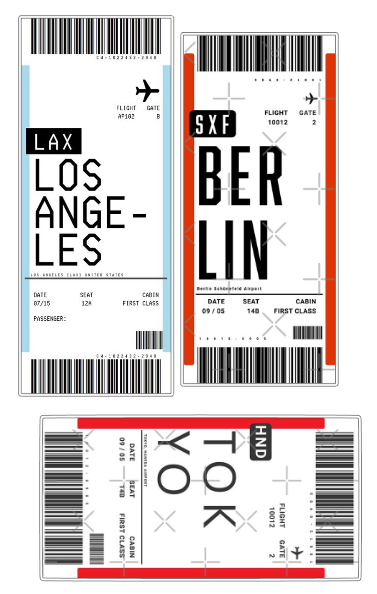 3 Pcs Boarding Pass Design Vinyl Stickers Waterproof | Lazada PH