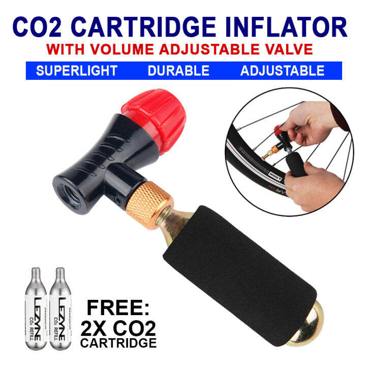 Pump King Co2 Cartridge Inflator with adjustable flow Injector AV FV ...