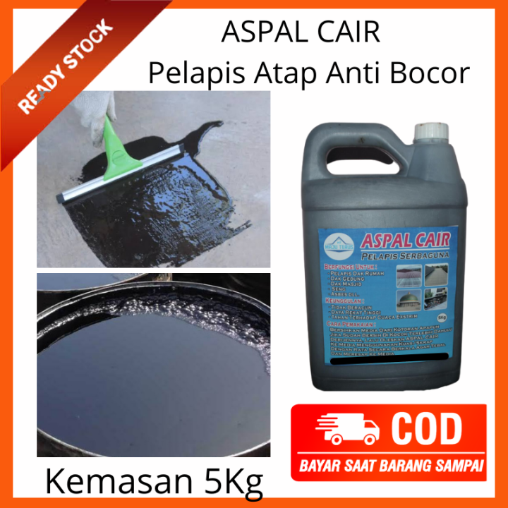 Aspal Cair Pelapis Atap Anti Bocor Rembes Aspal Kemasan 5 Kg | Lazada Indonesia