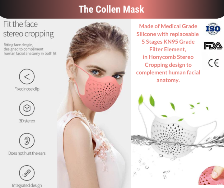 Collen Silicone Mask + 5 FREE Filters | Lazada PH