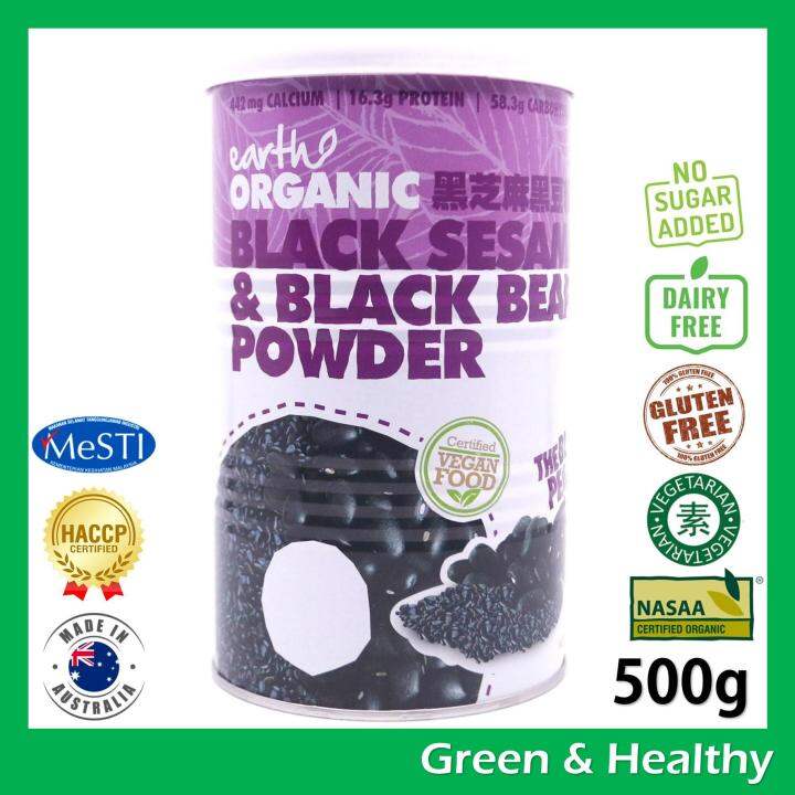 Earth Organic Black Sesame Black Bean Powder 有机黑豆黑芝麻粉 500g | Lazada