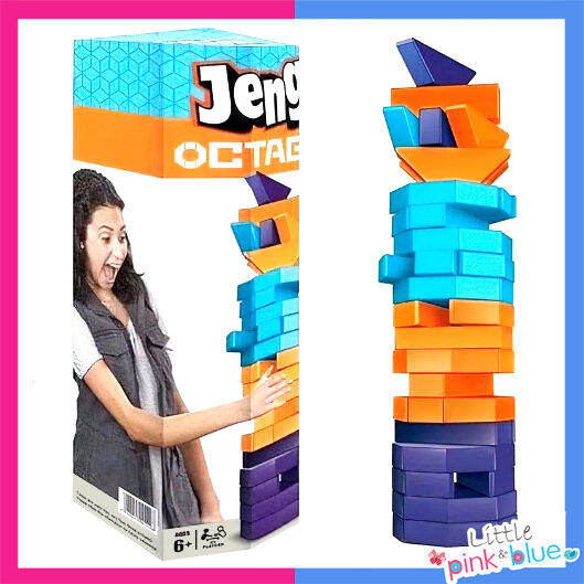 Education Puzzle Jenga Octagon Table Game , 45 Plastic Block Stacking ...