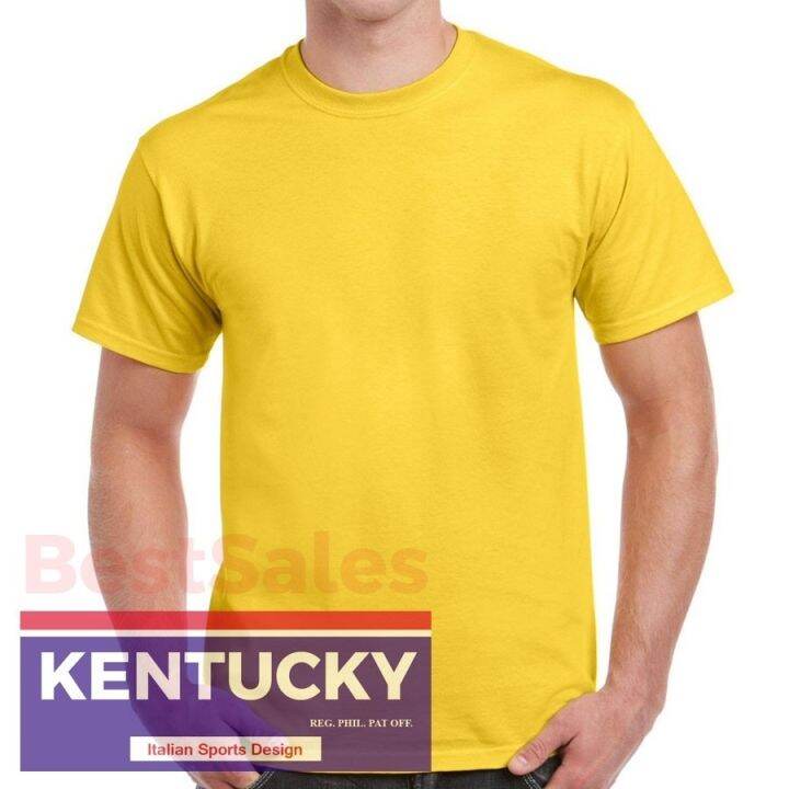 Kentucky Round Neck T-Shirt Color Plain Golden Yellow for Adult Unisex ...