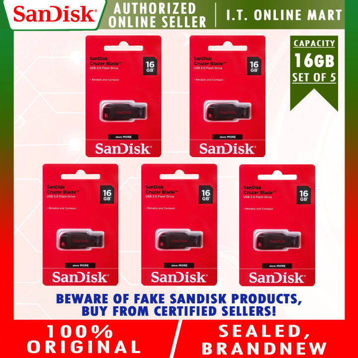 Sandisk 16GB Cruzer Blade USB 2.0 Flashdrive SET OF 5 | Lazada PH