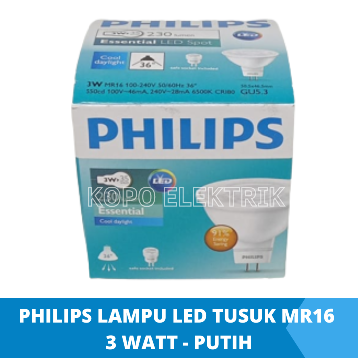 Lampu Led Tusuk Philips MR16 3w |Led Tusuk MR16 philips 3 Watt | Lazada Indonesia