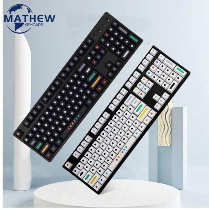 GMK Dots Clone 136 Keys White/Black Dot Keycap Cherry Profile PBT Five ...