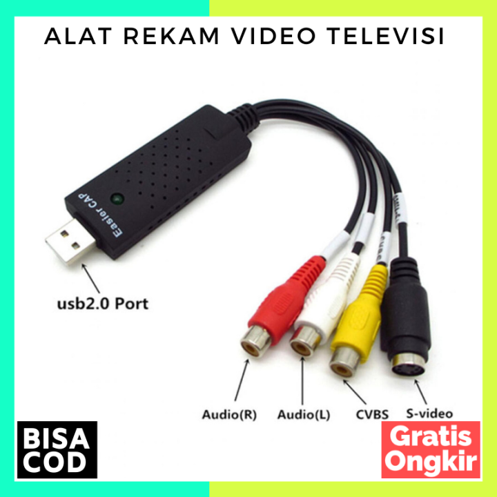 ALAT REKAM VIDEO TELEVISI ( easy cap video capture card adapter usb 2.0 ...