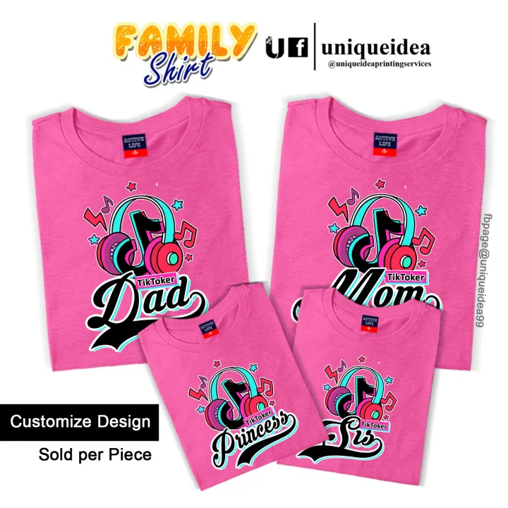 (Sold per Piece) Tiktok Team Set Family Shirt Design, Customize ...