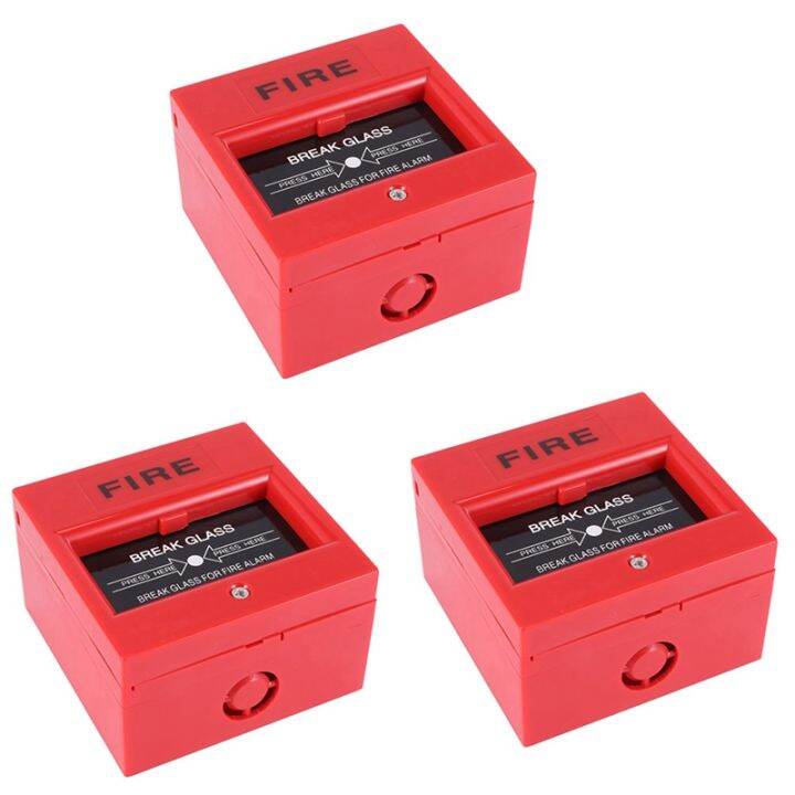 3X AC 250V/12V DC 12V Resettable Manual Call Point Fire Alarm Pull ...