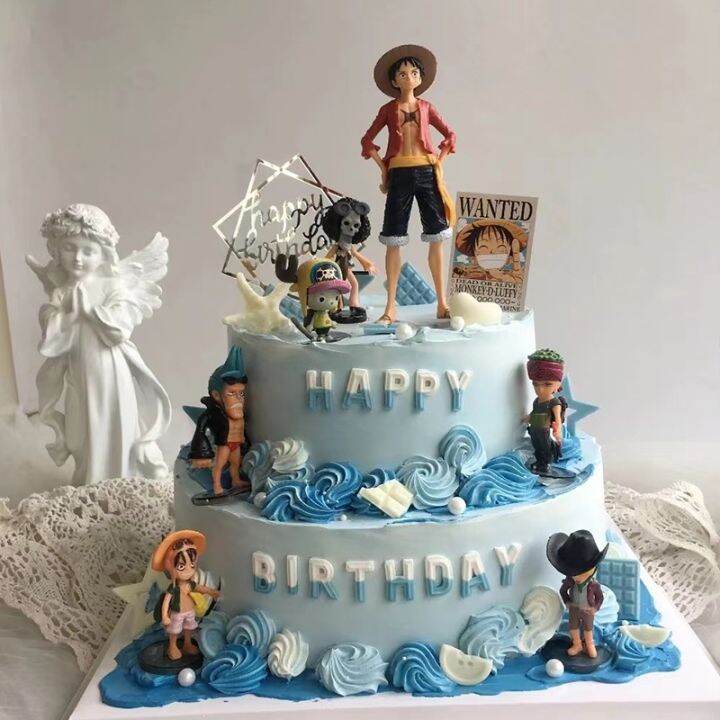 [Ready Stock]One Piece Cake Decoration Luffy Cake Topper Thousand Sunny ...