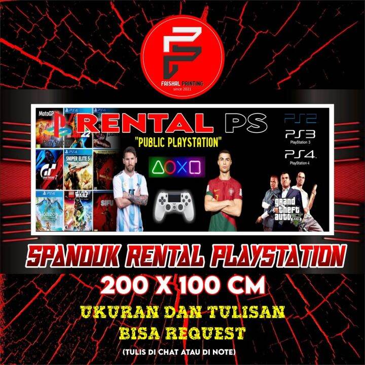 Spanduk Rental Playstation / Banner PS / Banner Kustom Ukuran 2 x 1 m | Lazada Indonesia