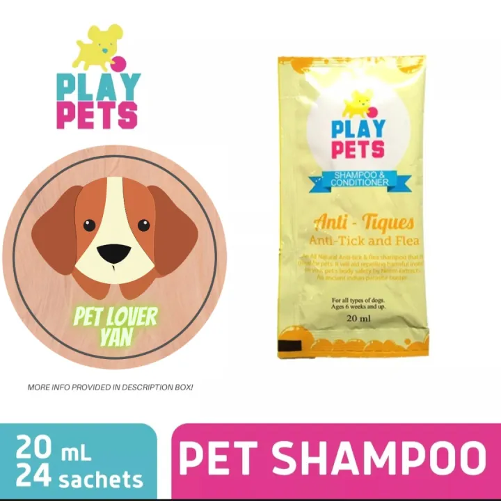 Play Pets Shampoo - Anti Tick and Flea 20ml/24pcs | Lazada PH