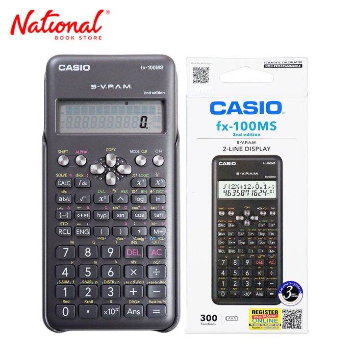 Casio Scientific Calculator FX100MS Black 300 Functions Battery ...