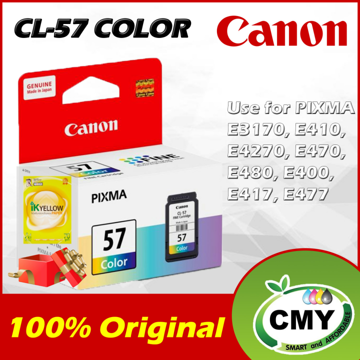 Genuine Original Ink Canon CL-57 CL 57 (13ML) with 1 REAM (500 sheets ...