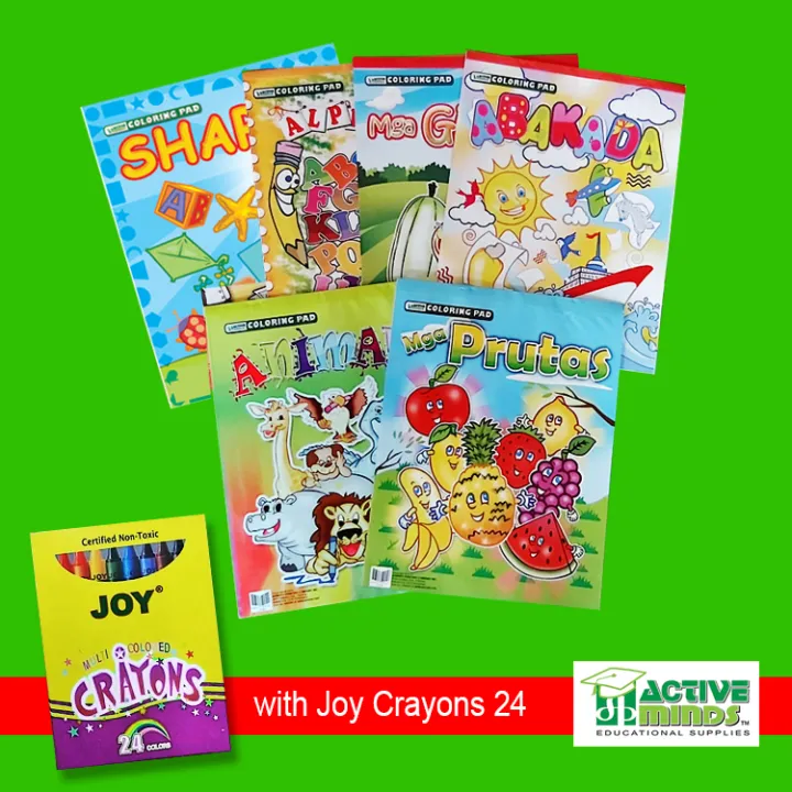 Coloring Books Set (6 Books) for Kids with Joy Crayons 24 by ACTIVE ...