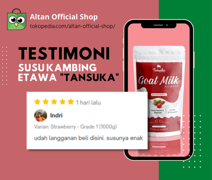 Susu Kambing Etawa Premium | Kemasan 200g | Rasa Strawberry | Dijamin ...