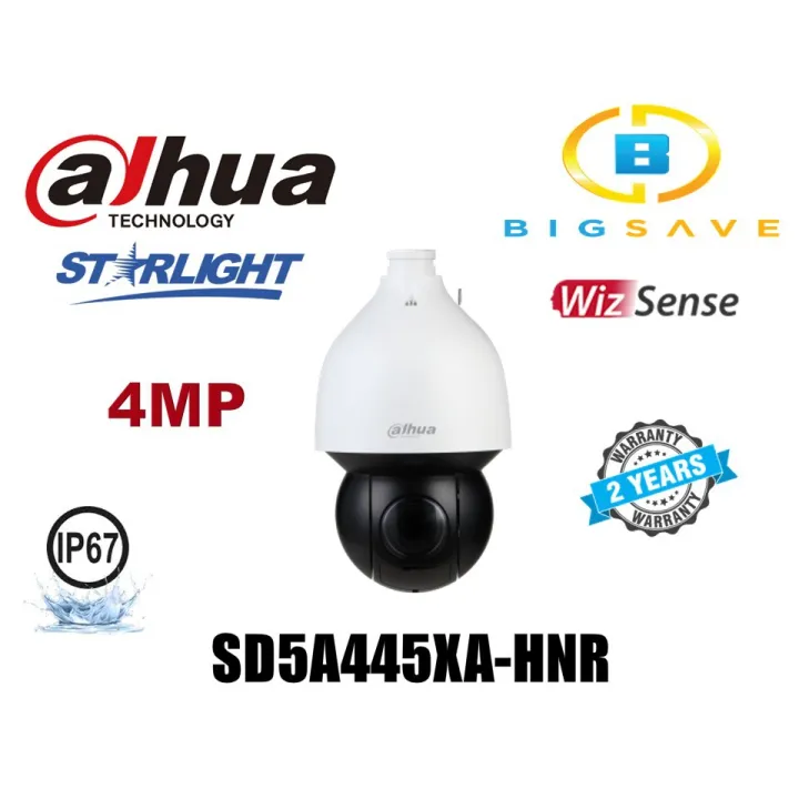 DAHUA 4MP SD5A445XA-HNR 45X STARLIGHT IR WIZSENSE NETWORK PTZ CAMERA (AI) (STARLIGHT) | Lazada