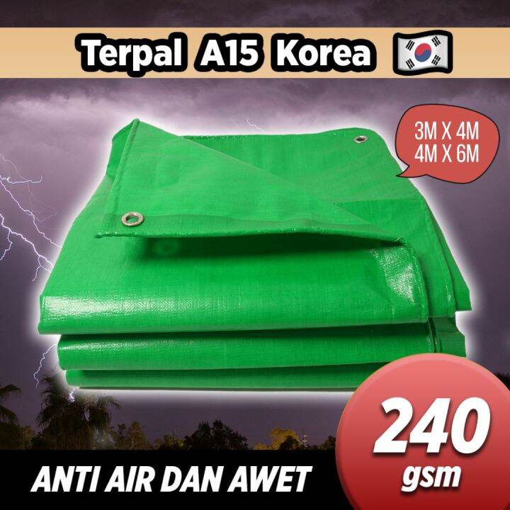 TERPAL PLASTIK A15 UK 3X4 4X6 KOREA PREMIUM HARGA TERMURAH Rp 14,500/M ...