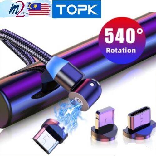 (Exclusive)TOPK Magnetic Cable 540°Free Rotation Charging Only AM68 1m ...
