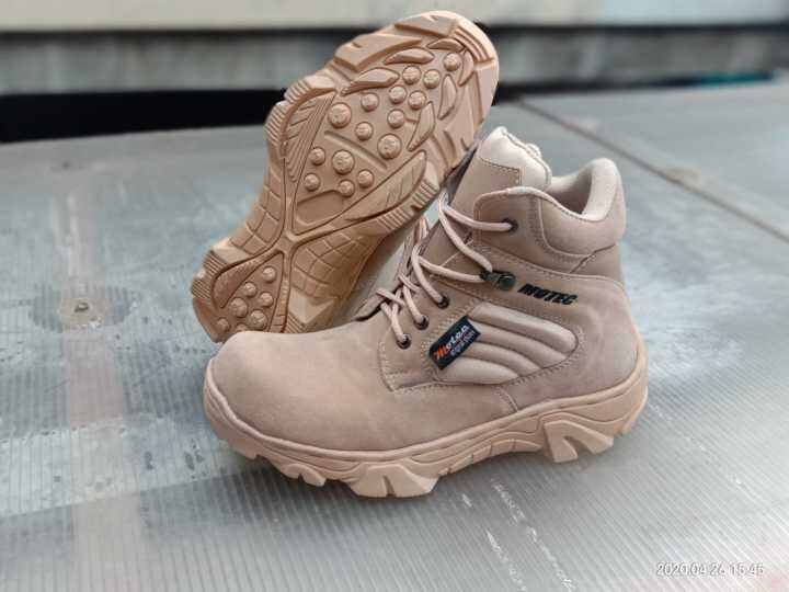 sepatu safety boots pria 6 inc tactical quality ujung besi | Lazada ...