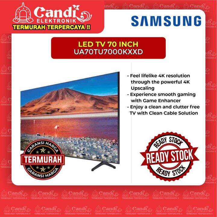 SAMSUNG Crystal UHD 4K Smart TV TU7000 70 INCH UA70TU7000KXXD | Lazada Indonesia