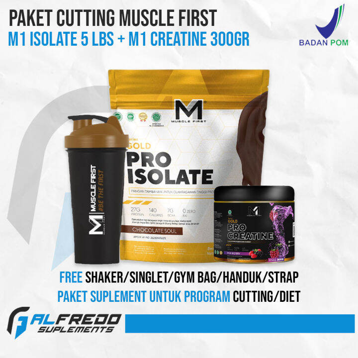 PAKET CUTTING M1 Pro Isolate 5 Lbs + M1 Creatine 300 Gram Muscle First ...