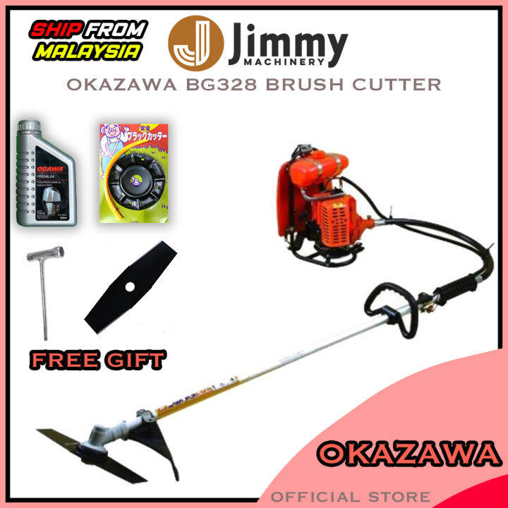 Okazawa Backpack Brush Grass Cutter 32.8cc BG328 2-Stroke Mesin Rumput ...