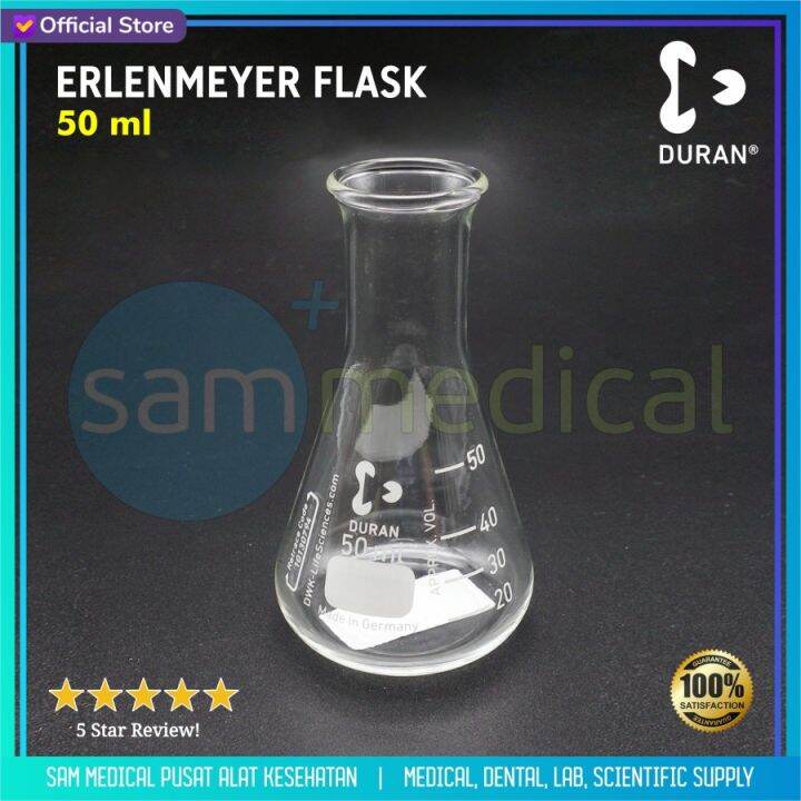 Duran Erlenmeyer Flask / Labu Erlenmeyer 50ml | Lazada Indonesia