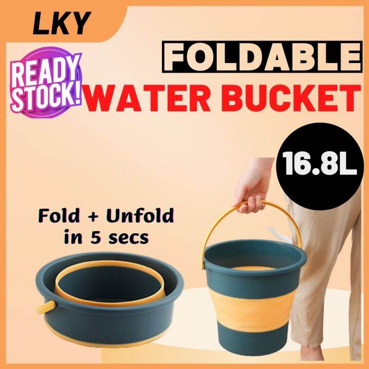 LKY - 16.8L Water Bucket Foldable Outdoor Water Pail Handle Save Space ...
