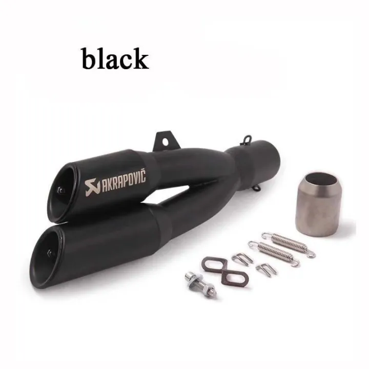 Great deals double outlet 38-51mm exhaust pipe carbon tank muffler ...