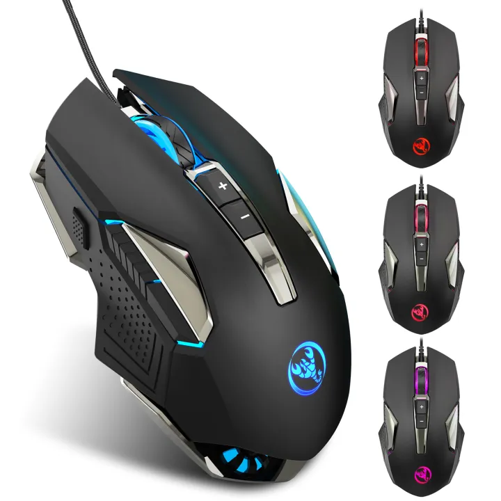 HXSJ X200 Wired Gaming Mouse Macro Programming Mouse 8 Keys Ergonomic ...