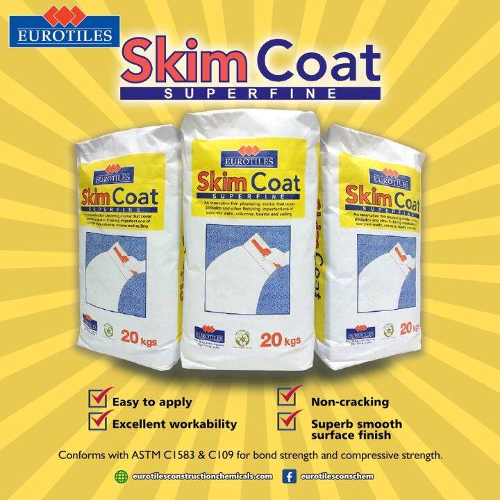 ♖Eurotiles Skimcoat Superfine White | Lazada PH