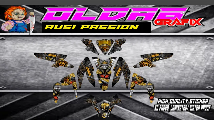 RUSI PASSION 125 STICKER DECALS, COSTUMIZE DESIGN, TRISKELION, 173 ...