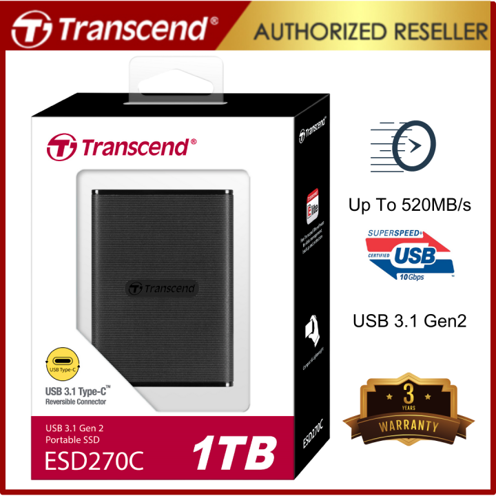 Transcend ESD270C Type-C External SSD 2T 1T 500GB 250GB/Window/MacOS ...