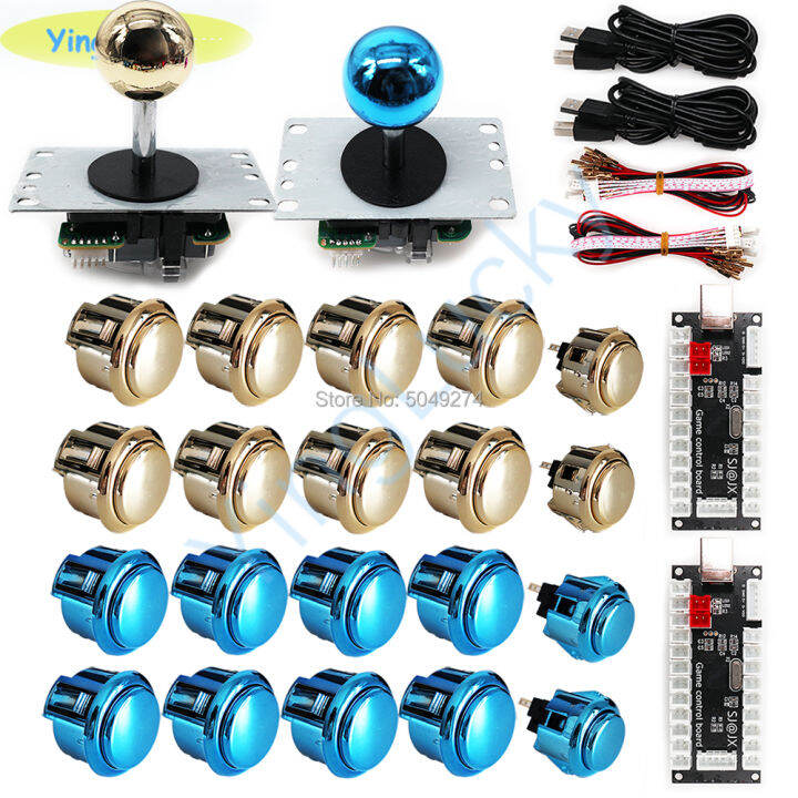 2 Player Arcade DIY Kit ArcadeJoystick Kit Zero Delay USB Encoder 30mm ...