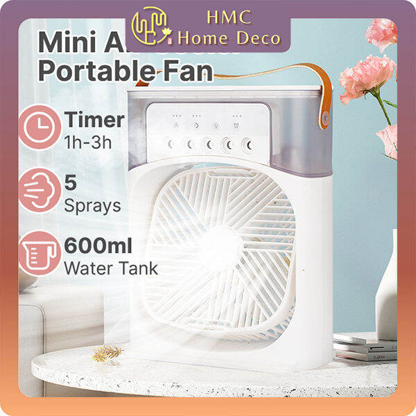 HMC LED Light Air Cooler Portable Fan USB Connection Humidifier ...