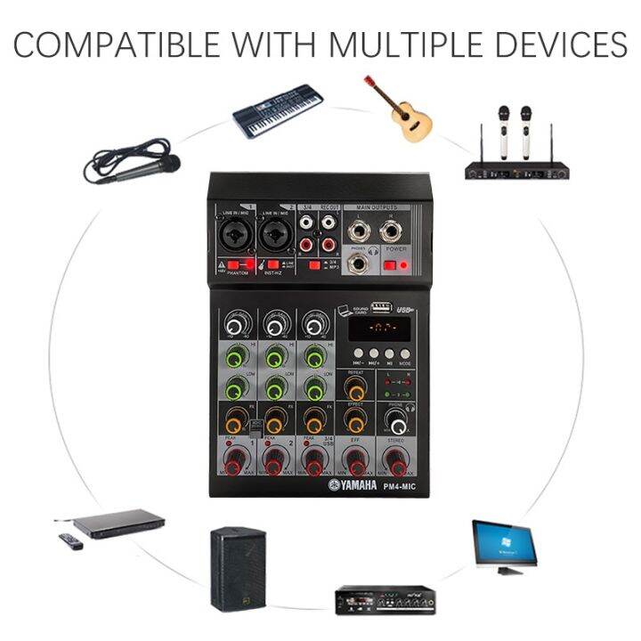 PM4 F4A Mixer Sound Audio Sstem Bluetooth DSP USB 4 Channel Mini Audio ...