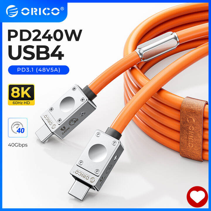 ORICO USB4 Cable 240W Silicone PD USB C Cable Data Line Fast Charging ...