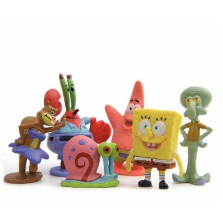 Small Spongebob Squarepants and Friends Characters Set Cake Topper Toy ...
