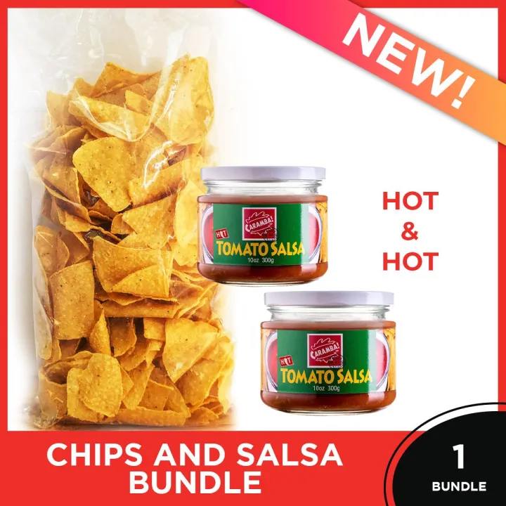 Caramba Tomato Salsa with Chips Bundle (2 Hot Tomato Salsa with 500g ...