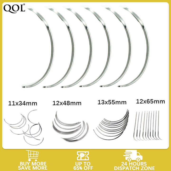 Qinoulieran 10Pcs Stainless steel Veterinary Suture needle Livestock ...