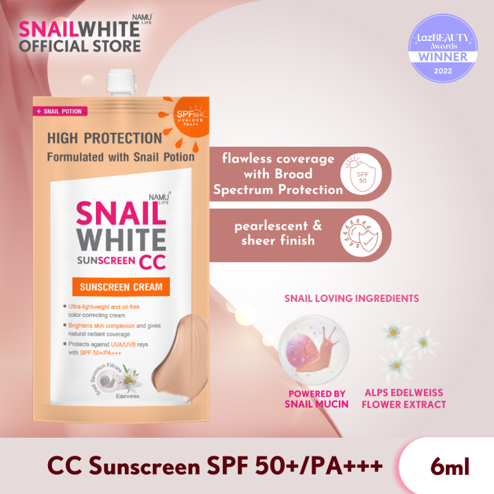SNAILWHITE CC Sunscreen SPF 50+/PA+++ 6ml | Lazada PH