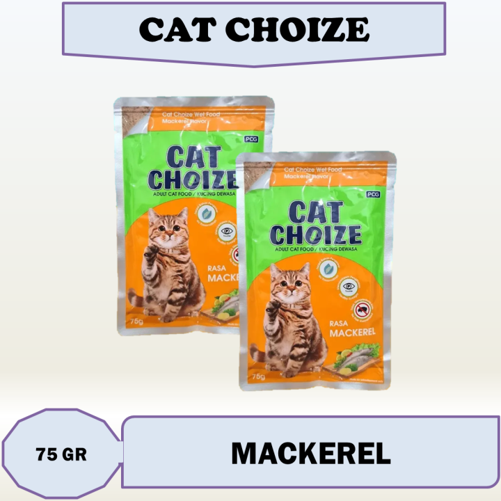 Makanan Kucing CAT CHOIZE Rasa Mackerel Pouch 75gr catchoize makarel ...