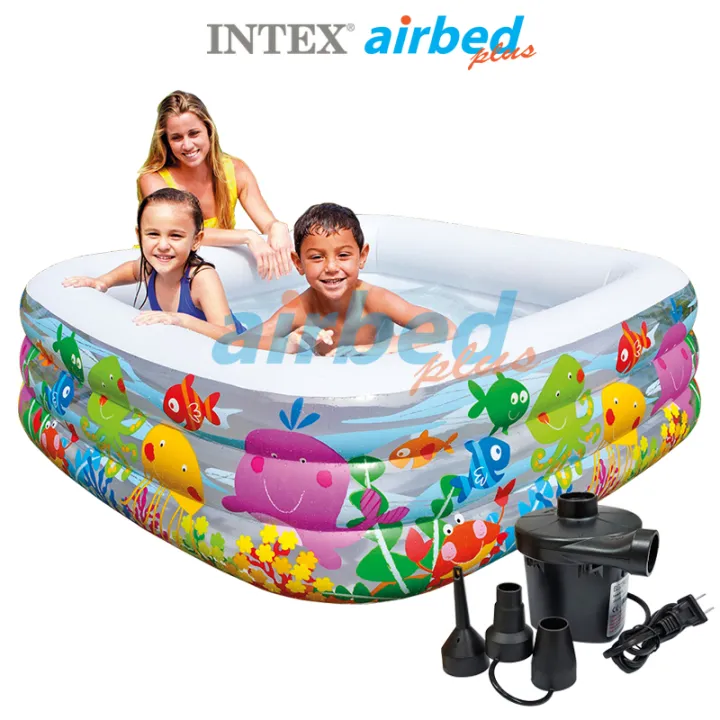 Intex ส่งฟรี สระสี่เหลี่ยมใสเคลียร์วิว อะแควเรี่ยม รุ่น 57471+ ที่สูบลม ...