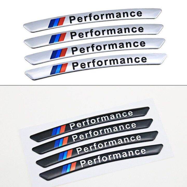 BMW Performance Logo Emblem Wheel Rim Stickers Aluminum Decal wheel ...