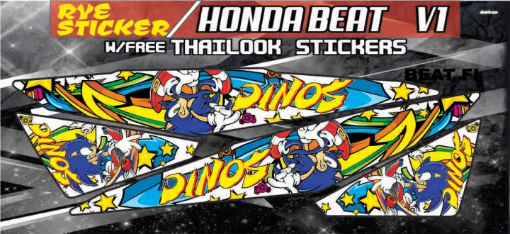 Decals, Sticker, Motorcycle Decals for Honda Beat 110, V1, FI,090 ...