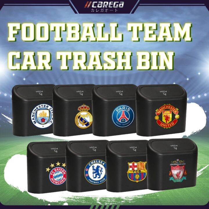 Football Team Universal Car Trash Bin Rubbish Bin Portable Dustbin Can ...