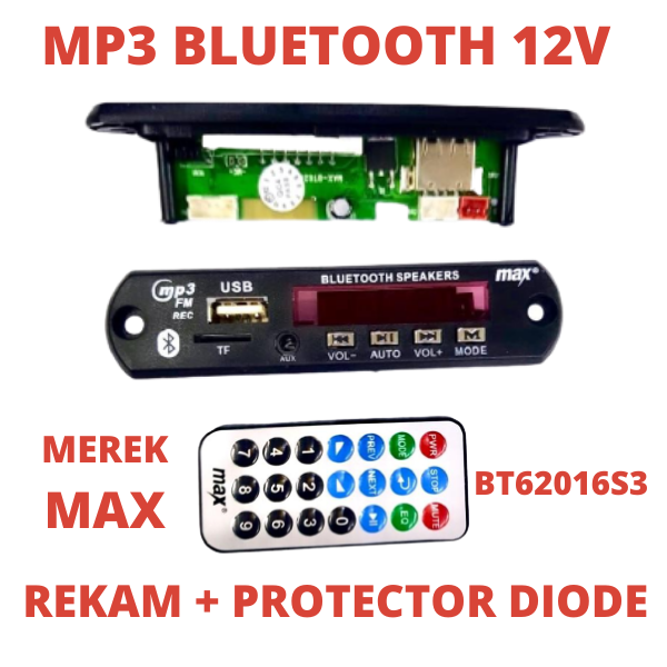 KIT MP3 MODUL BLUETOOTH 12V MAX "KIT"PEMUTAR"MP 3"MP 4"MP4""USB ...