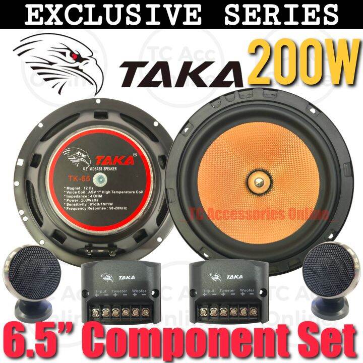 Car Speaker 6.5" Strong Mid-Bass Crossover Tweeter Component Set TK65 ...