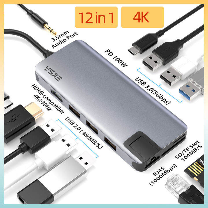 EKSA USB Type C Hub To Adapter USB 3 0 Splitter 4K HD For Macbook Air ...